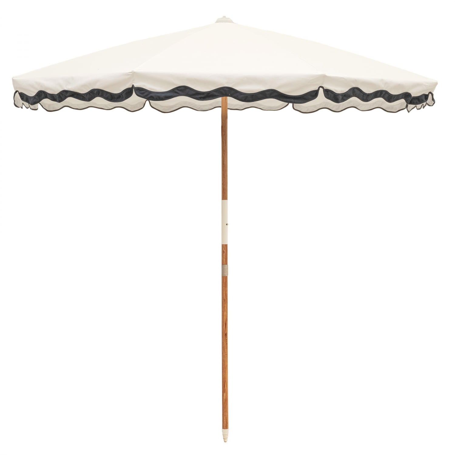2.3m Waved Beach Umbrella - white - Aussie Hire & Events